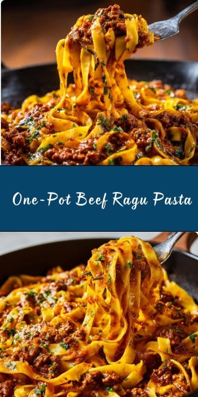 One-Pot Beef Ragu Pasta - Cozy Meal with Savory Ragu Sauce